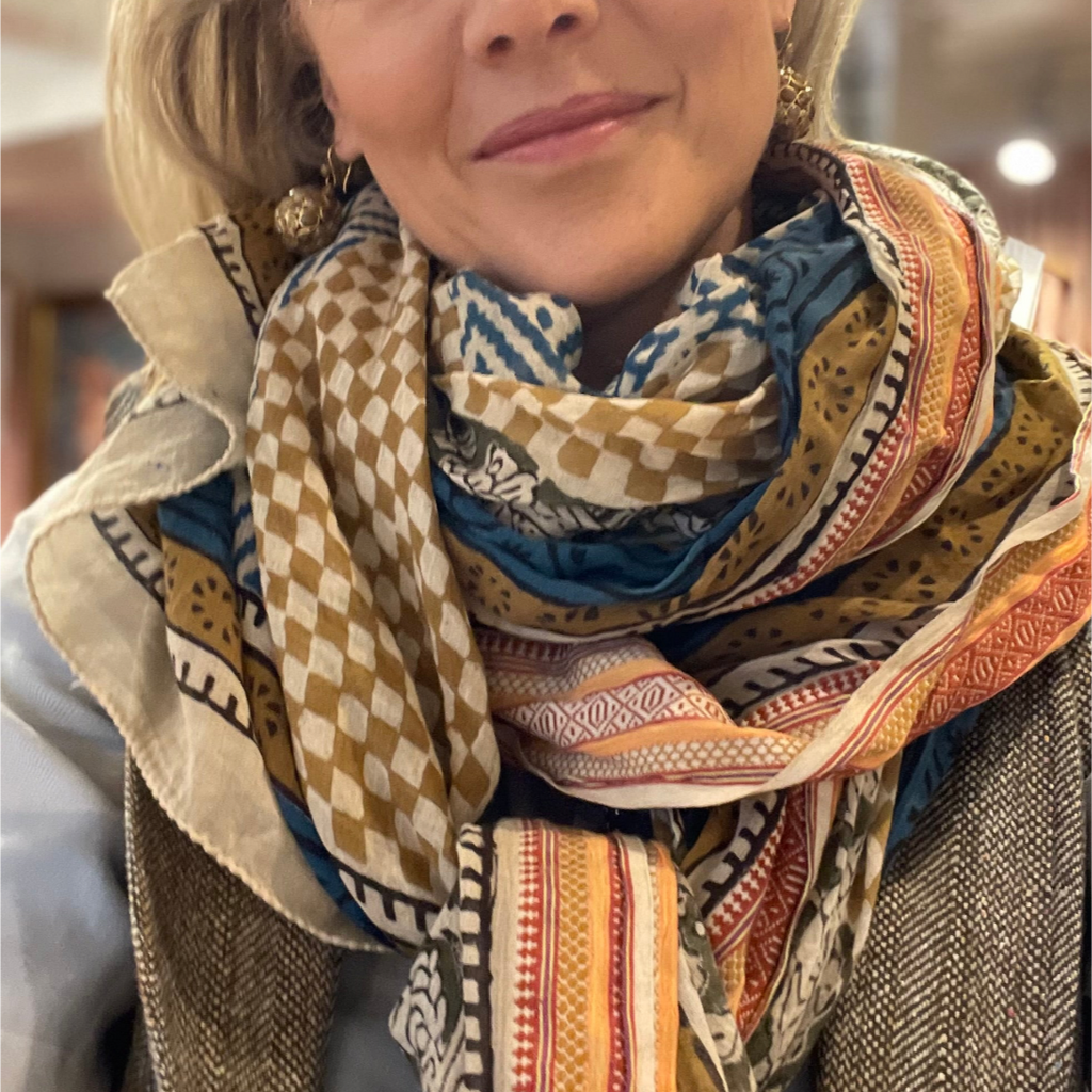 Silk edge Shawl scarf multi colored – abigailheche